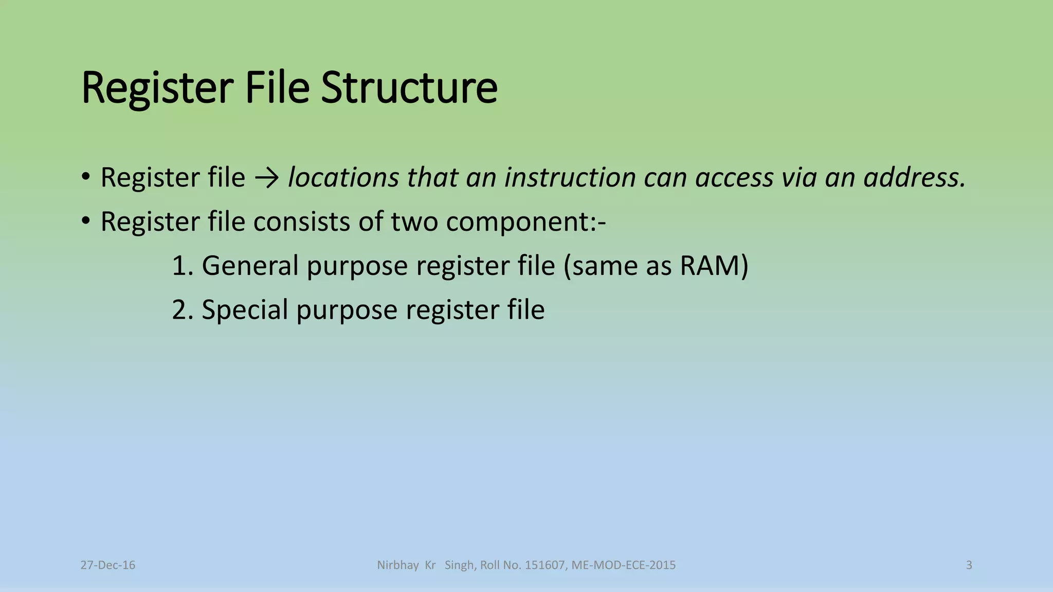 register file structure of PIC controller | PPTX