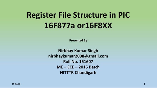 register file structure of PIC controller | PPTX | Operating Systems | Computer Software and ...