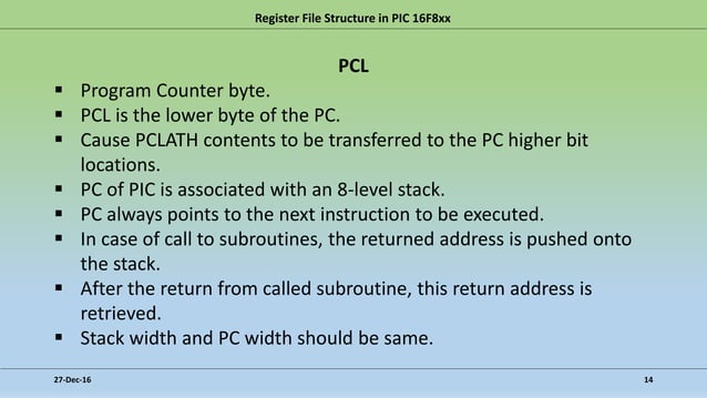 register file structure of PIC controller | PPTX | Operating Systems | Computer Software and ...