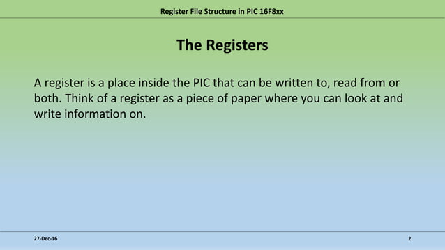 register file structure of PIC controller | PPTX | Operating Systems | Computer Software and ...