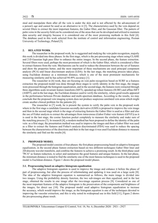Vein palm recognition model using fusion of features | PDF