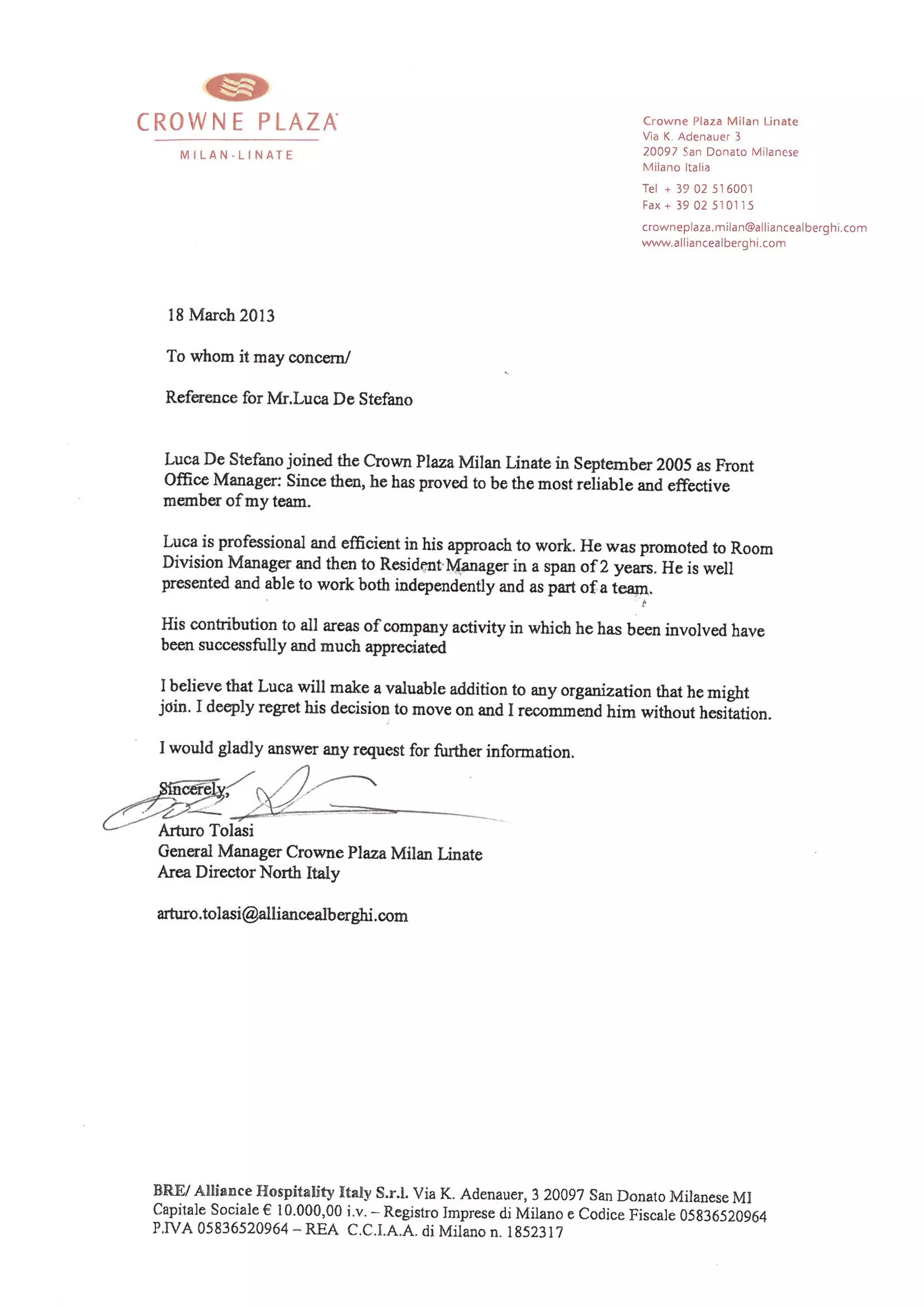 Crowne Plaza Reference.doc