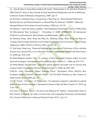 Review of Heat Transfer Parameters of Serrated Plate Fin Heat Exchanger ...