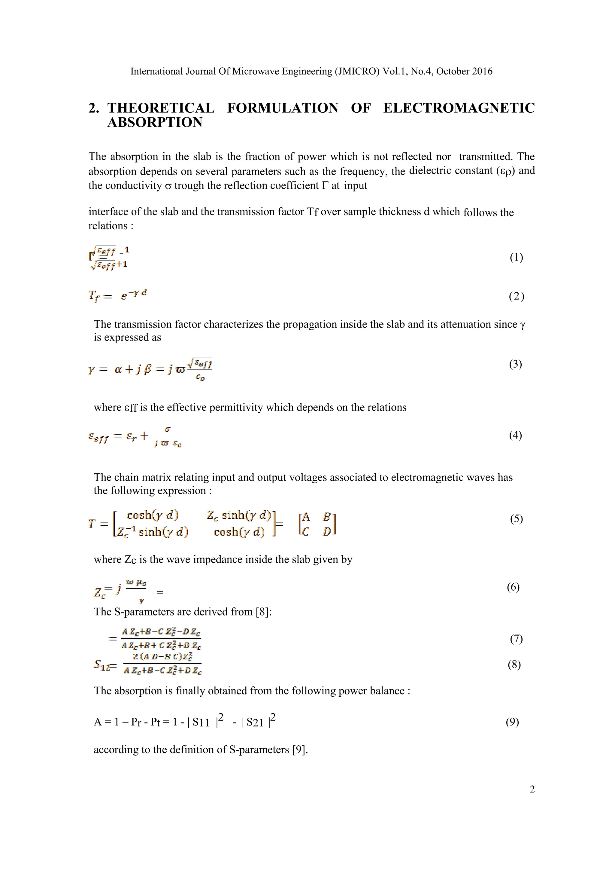 Parametric Study of Microwave Absorption in Lossy Dielectric Slabs | PDF