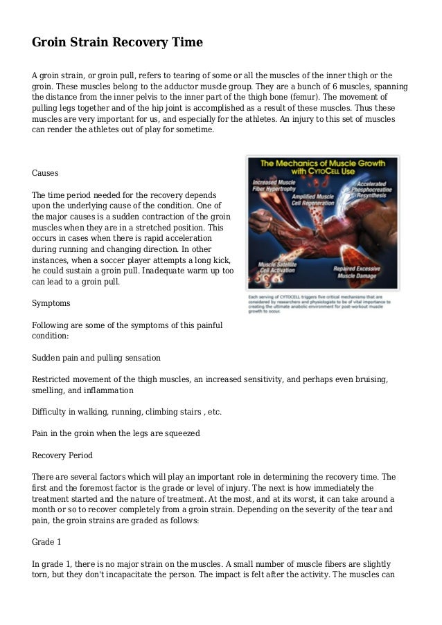 Groin Strain Recovery Time