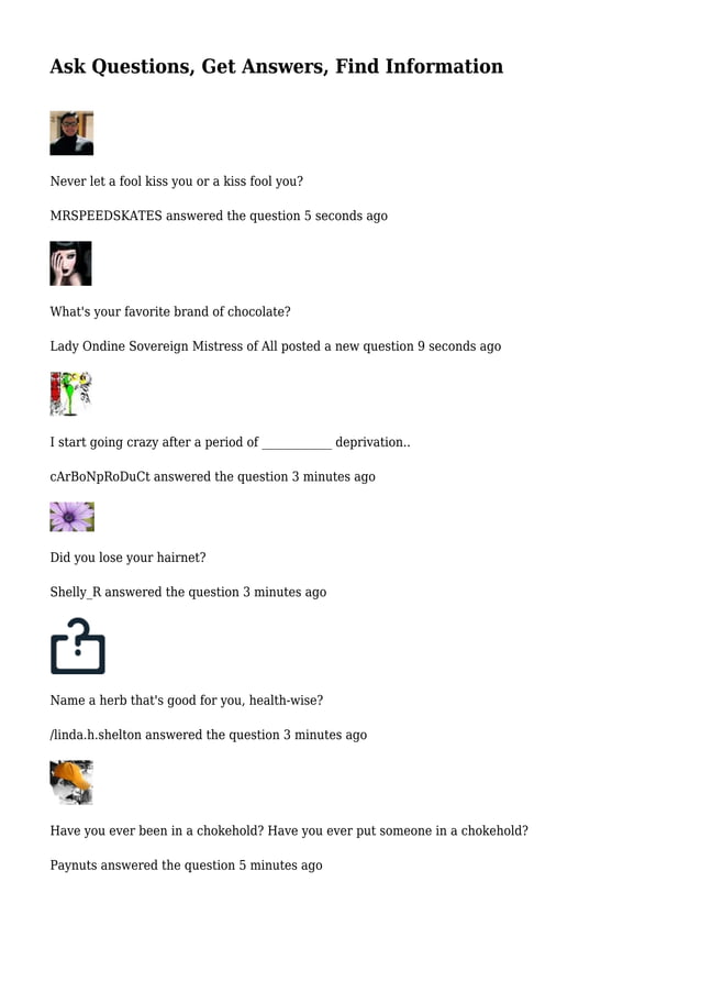 Ask Questions, Get Answers, Find Information | PDF