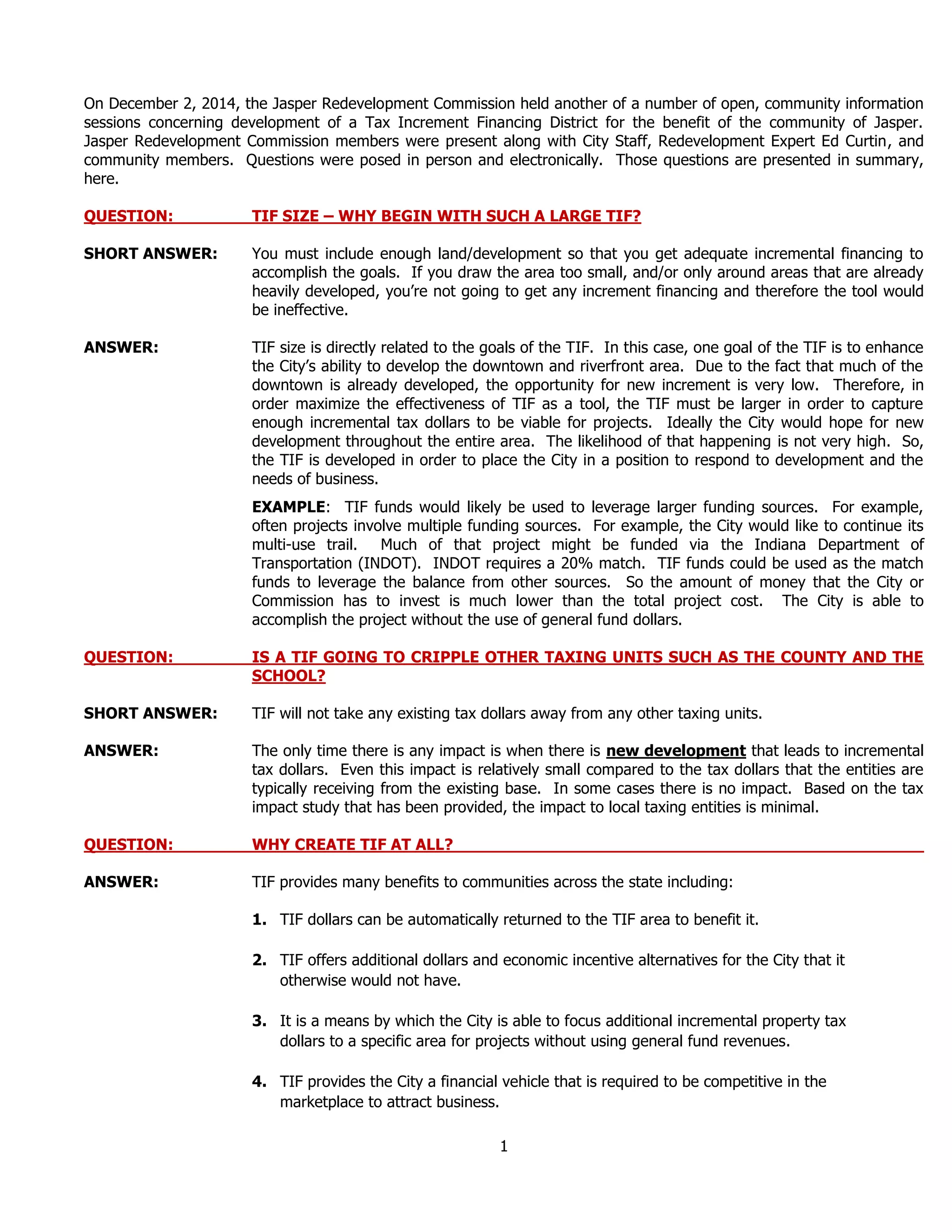 Jasper Economic Development Plan draft | PDF