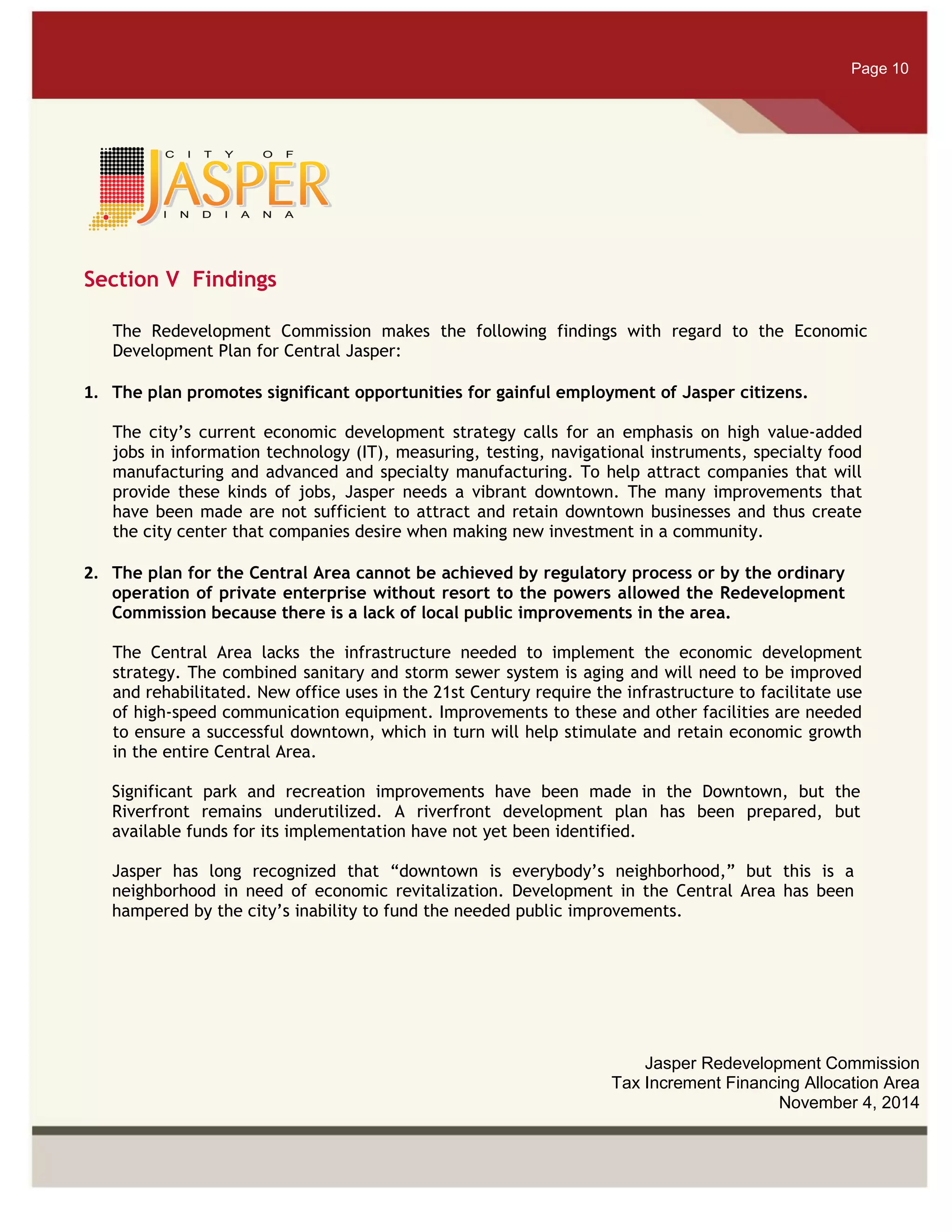 Jasper Economic Development Plan draft | PDF