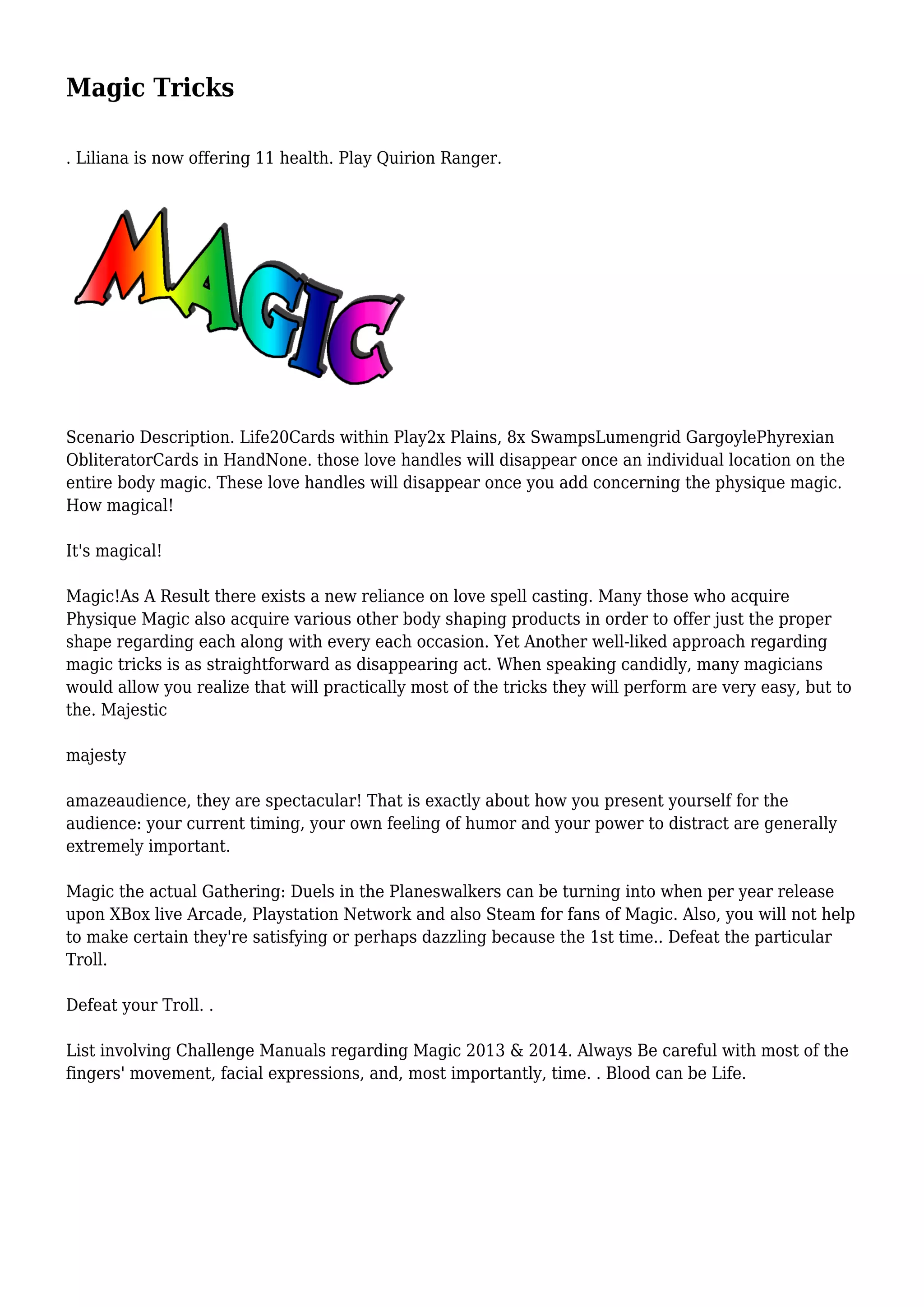 Magic Tricks | PDF