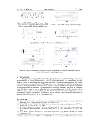 Modular multilevel converter (MMC) based STATCOM with vector control and virtual impedance ...