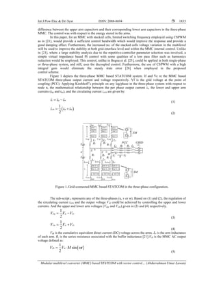 Modular multilevel converter (MMC) based STATCOM with vector control and virtual impedance ...