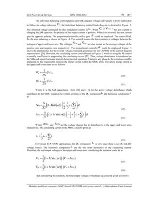 Modular multilevel converter (MMC) based STATCOM with vector control and virtual impedance ...