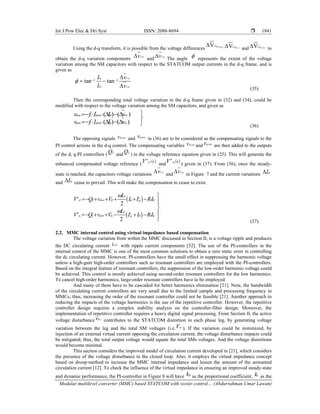 Modular multilevel converter (MMC) based STATCOM with vector control and virtual impedance ...