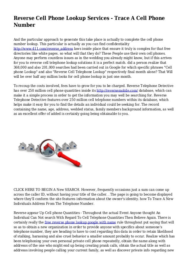 Reverse Cell Phone Lookup Services - Trace A Cell Phone Number