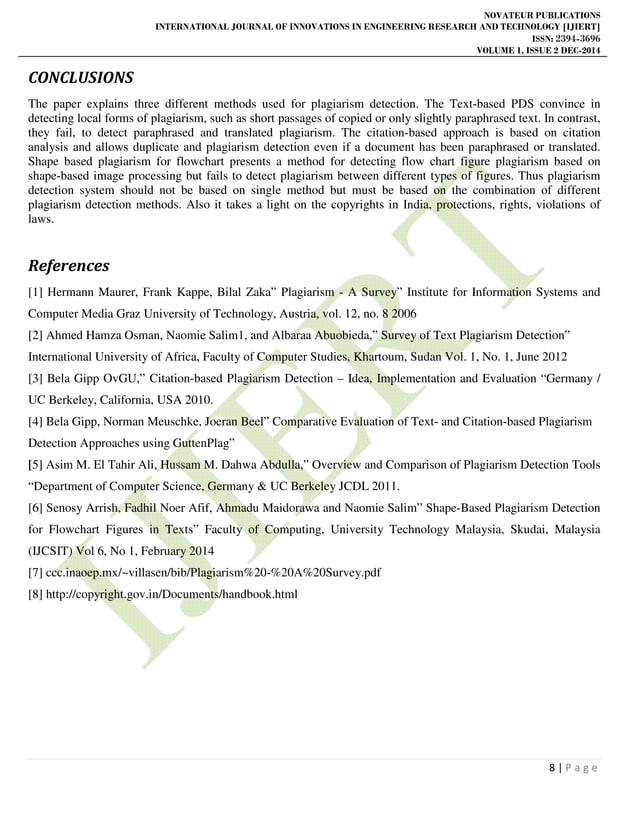 Review of plagiarism detection and control & copyrights in India | PDF