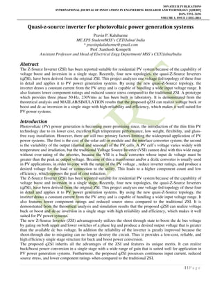 Quasi-z-source inverter for photovoltaic power generation systems | PDF