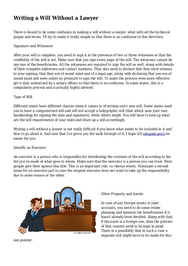 Writing A Will Without A Lawyer Writing A Will Without A Lawyer