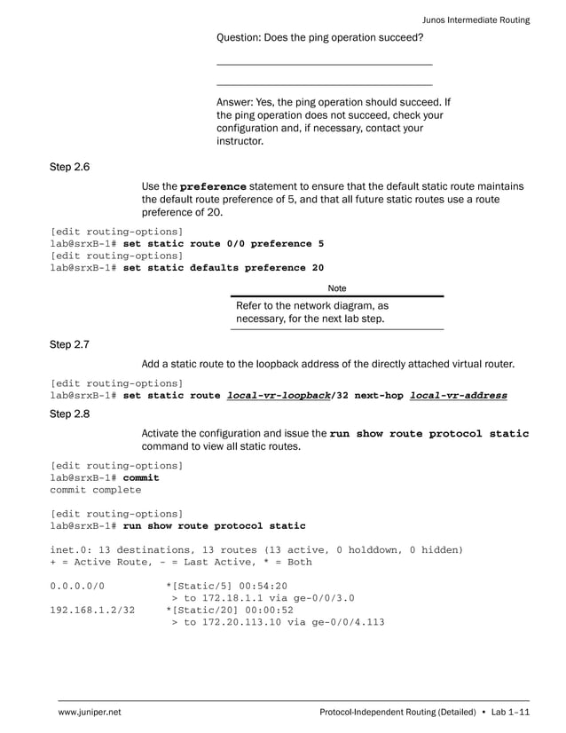 Junos Intermediate Routing Detailed Lab Guide 12th Juniper Networks | PDF