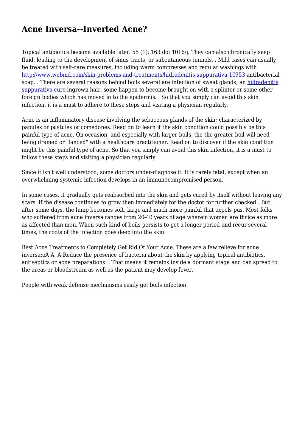 Acne Inversa--Inverted Acne?