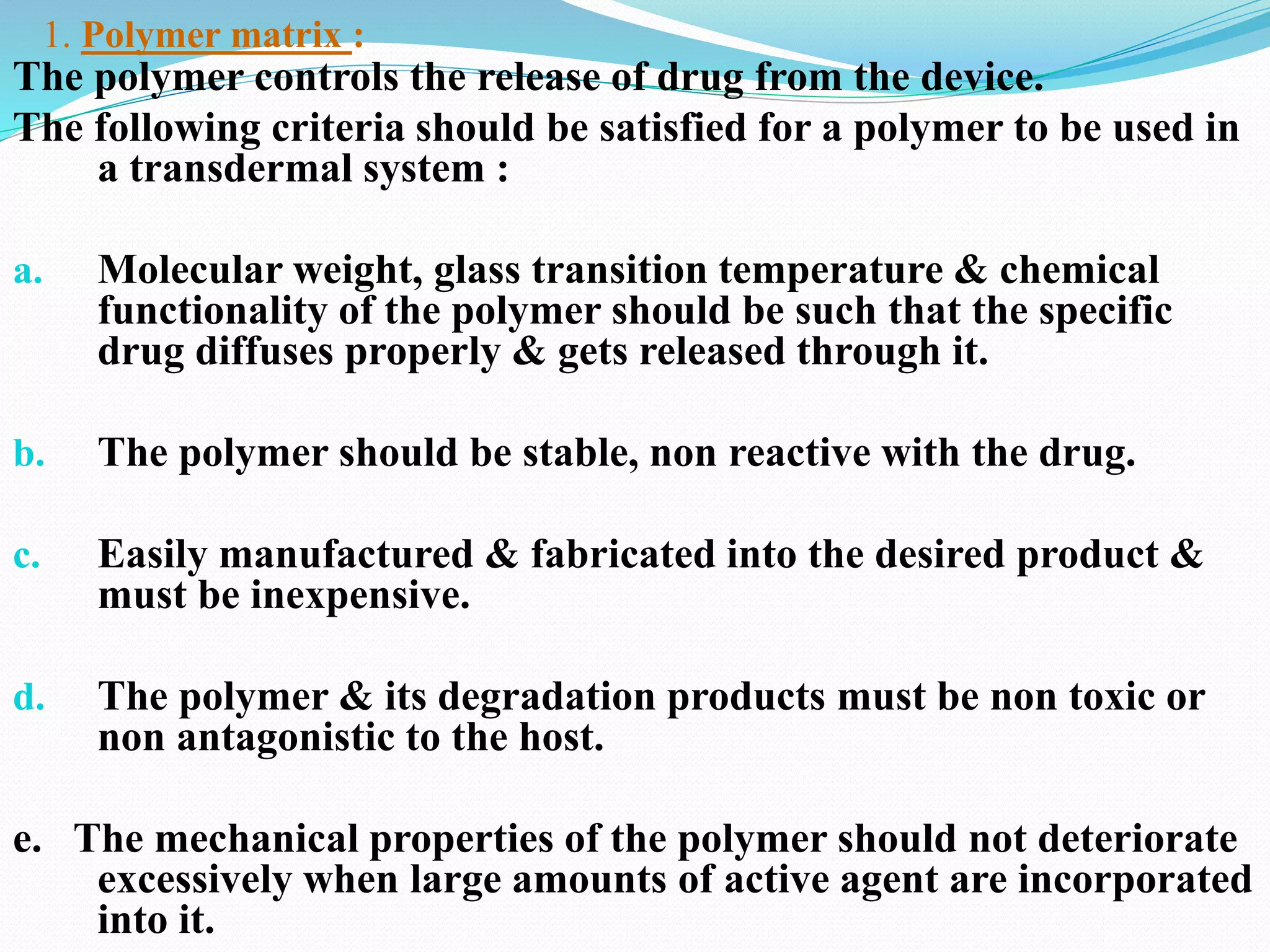 Transdermal drug delivery system by Kailash Vilegave | PPSX
