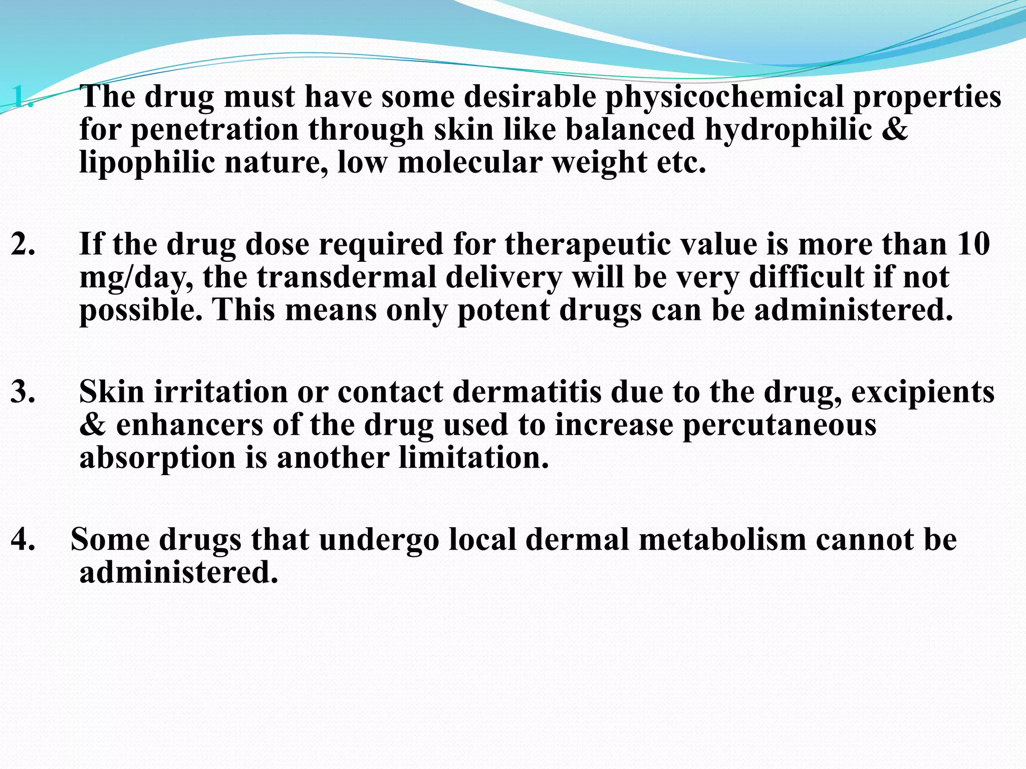 Transdermal drug delivery system by Kailash Vilegave | PPSX