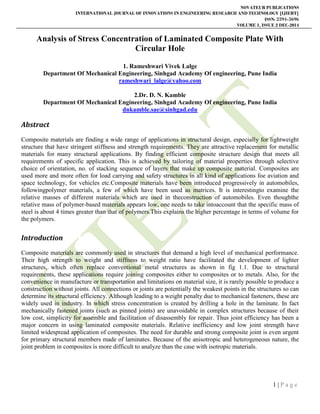 Analysis of Stress Concentration of Laminated Composite Plate With ...