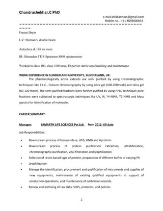 chandrashekar.C resume | PDF
