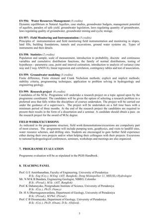 Course Details of Msc. Engineering Geology & Hydrogeology | PDF ...