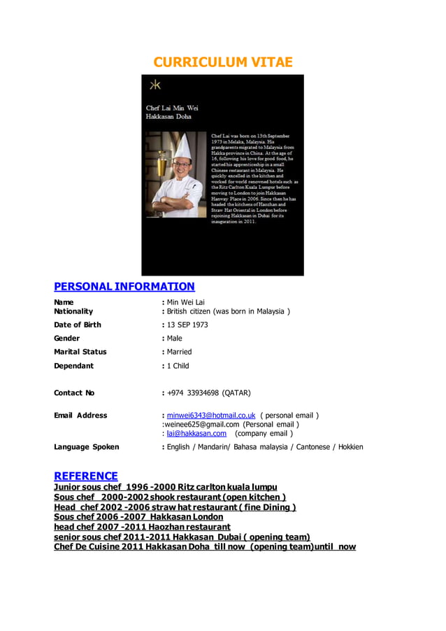 Min wei Lai Resume | DOCX