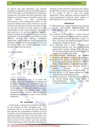 User Friendly Virtual Clothes System Based on Simulation and Visualization using RGBD Camera | PDF