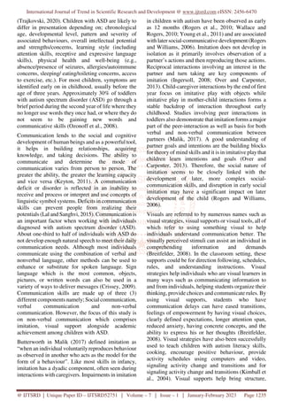 Imitation, Visual Support and Academic Achievement among Children with ...