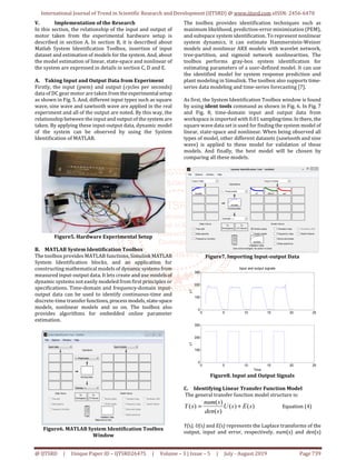 Nonlinear Modeling and System Identification of a DC Gear Motor with Unknown Parameters | PDF