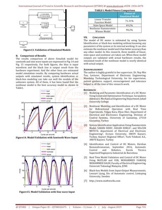 Nonlinear Modeling and System Identification of a DC Gear Motor with Unknown Parameters | PDF