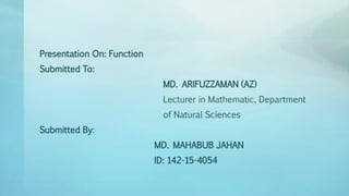 Function in Mathematics | PPTX