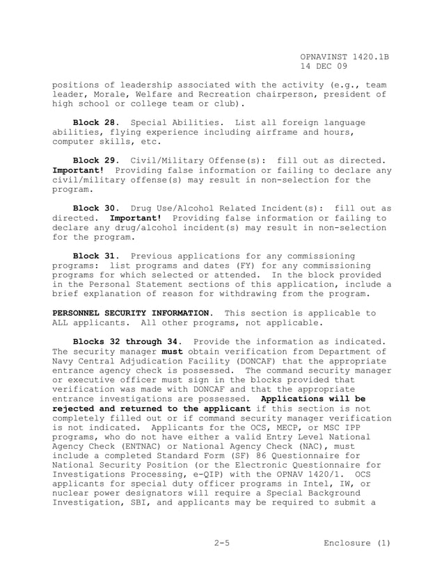 OPNAVINST 1420.1B (OFFICER PROGRAMS) | PDF