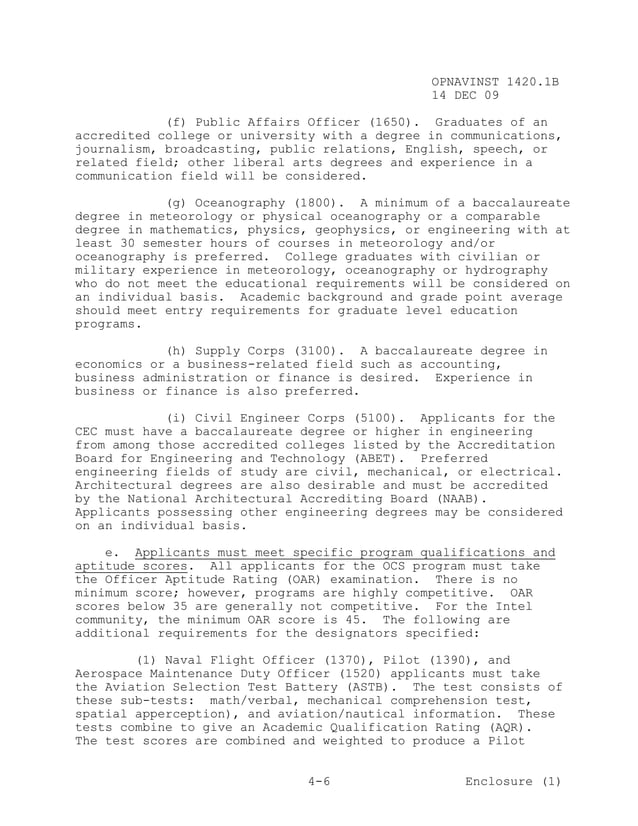 OPNAVINST 1420.1B (OFFICER PROGRAMS) | PDF