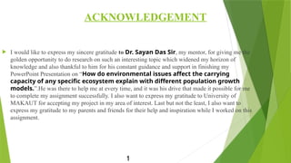 How do environmental issues affect the carrying capacity of any ...