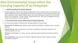 How do environmental issues affect the carrying capacity of any ...