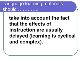 Language Learning Materials Should ... | PPT | Education