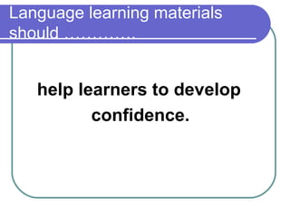 Language Learning Materials Should ... | PPT | Education