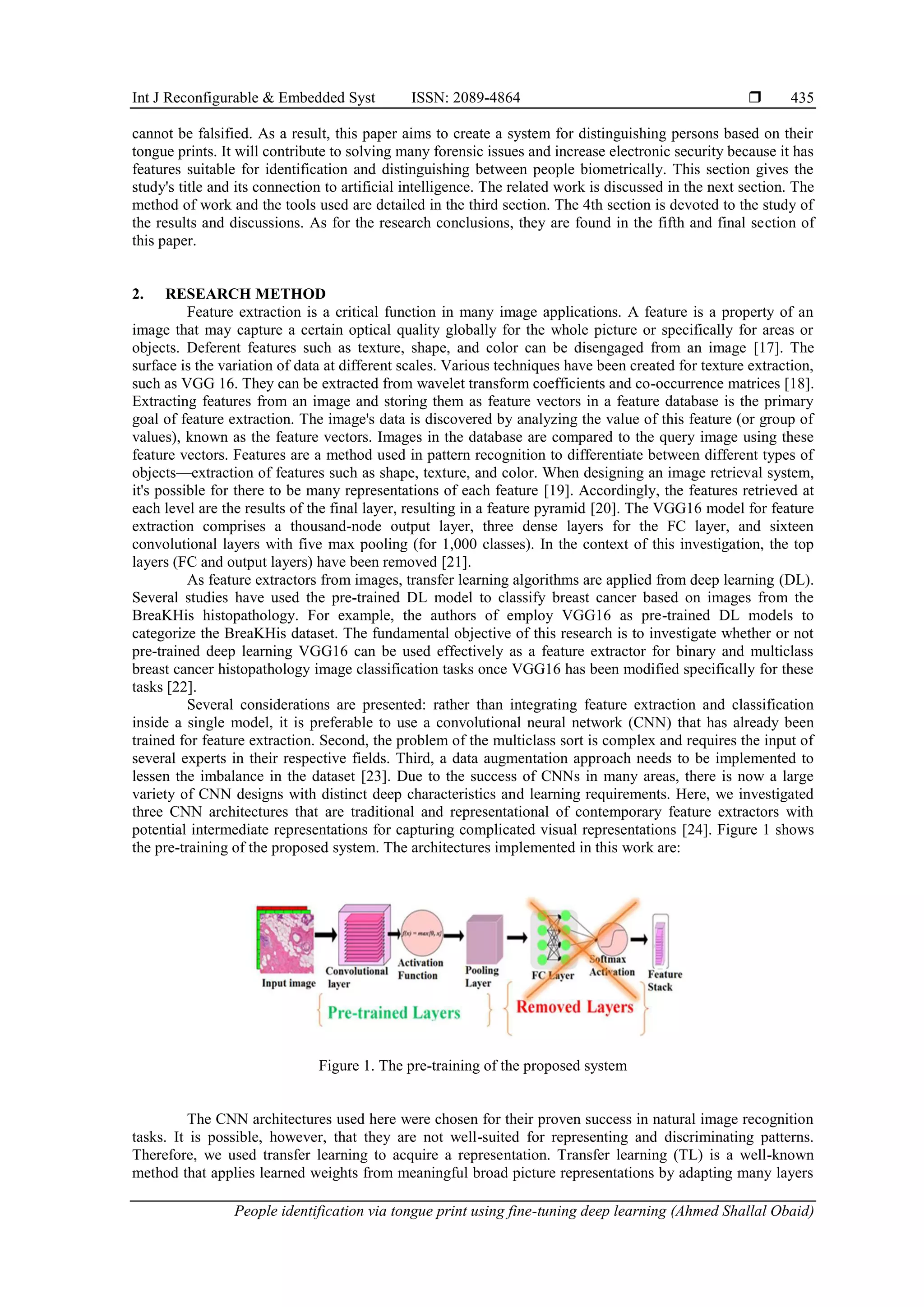 People identification via tongue print using fine-tuning deep learning | PDF