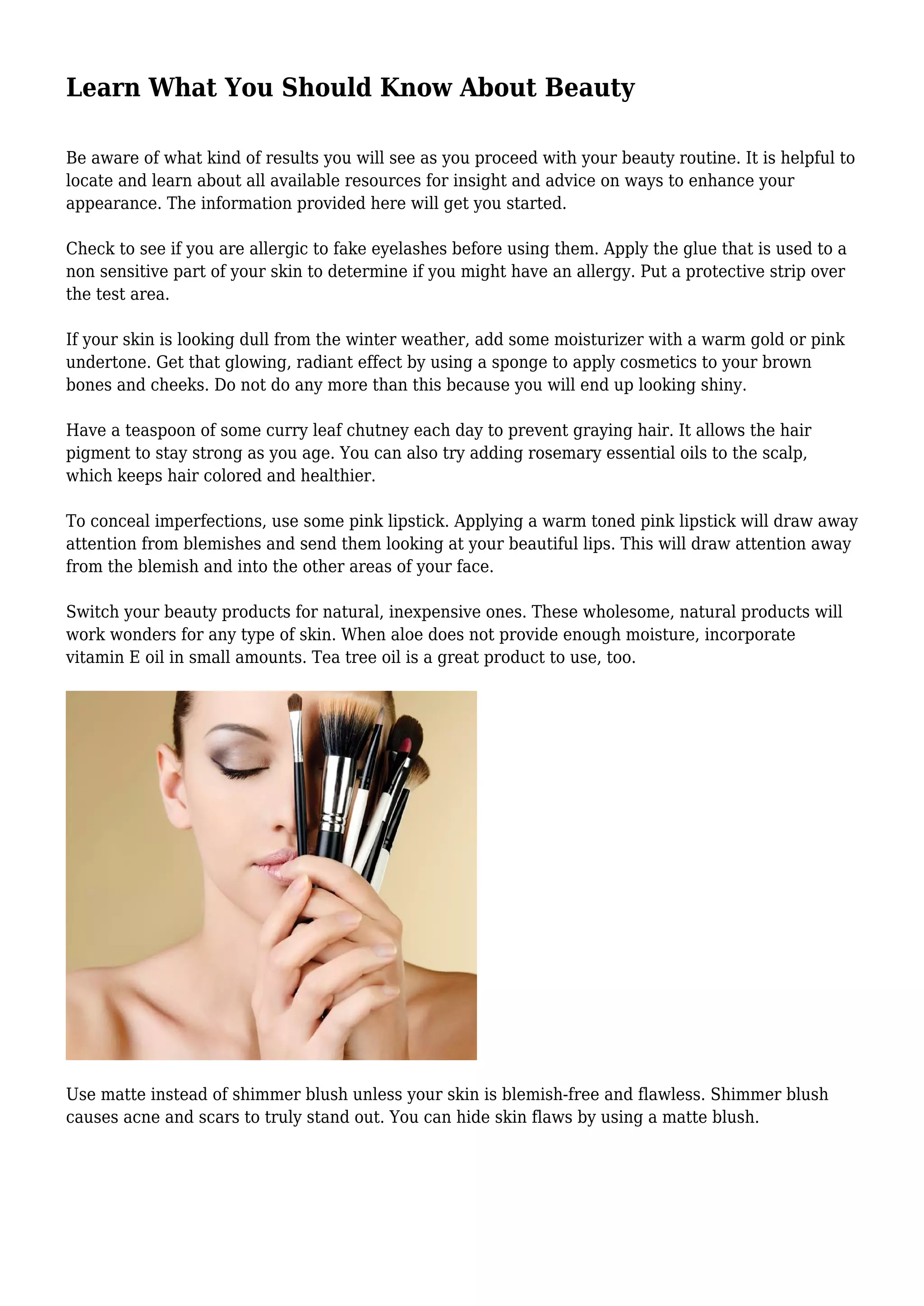 Learn What You Should Know About Beauty | PDF