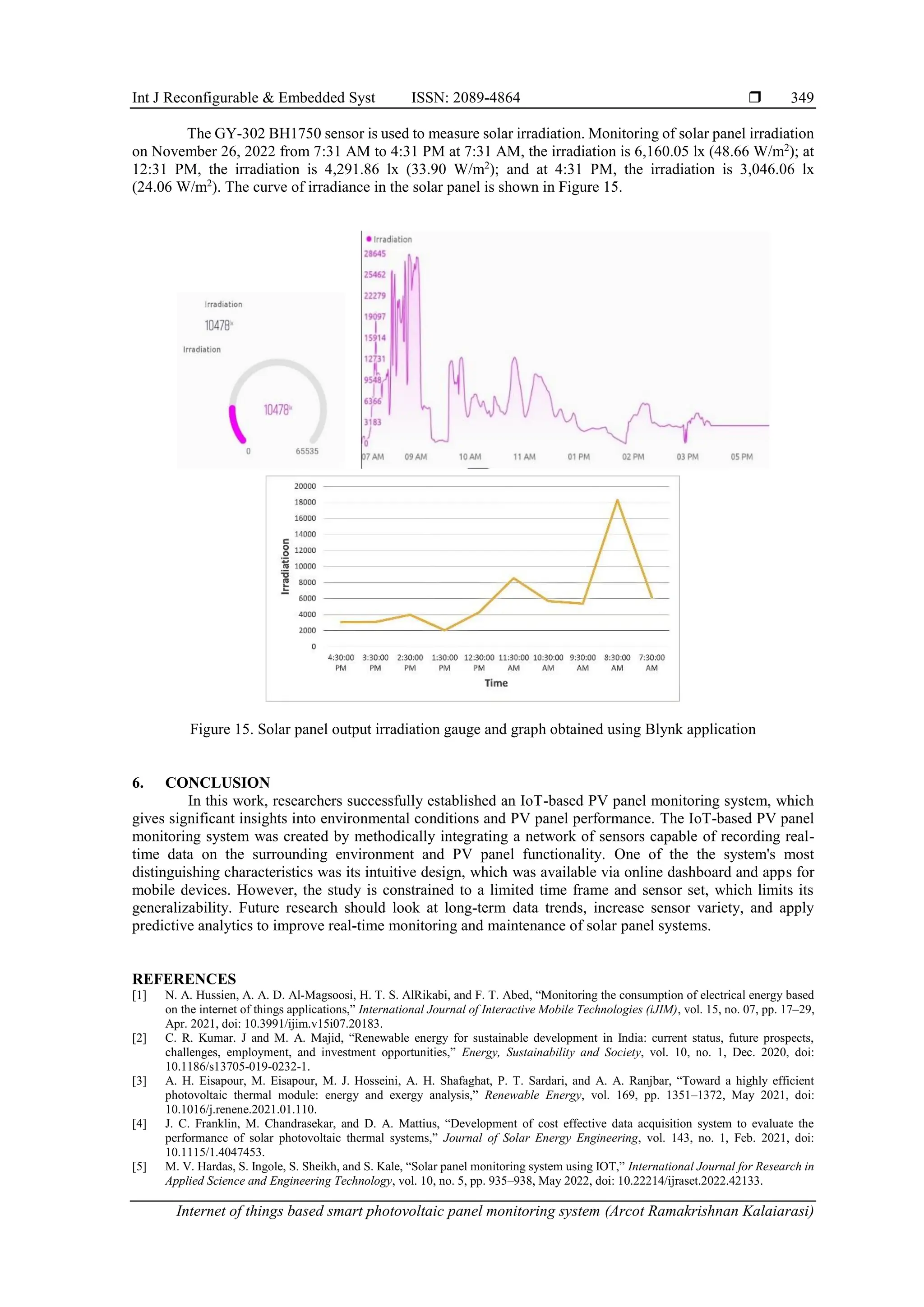 Internet of things based smart photovoltaic panel monitoring system | PDF