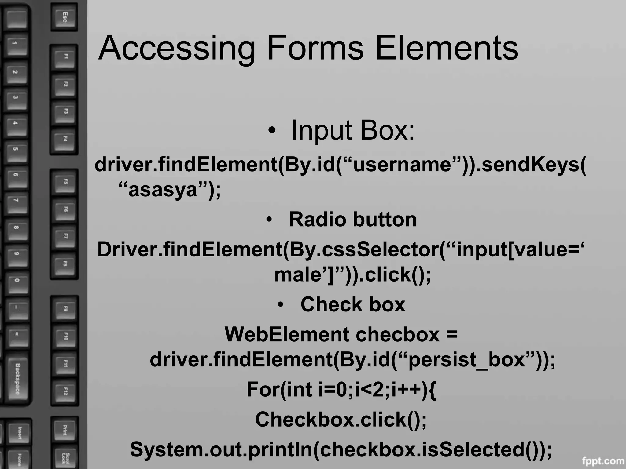 Selenium Locators | PPTX Selenium Locators | PPTX