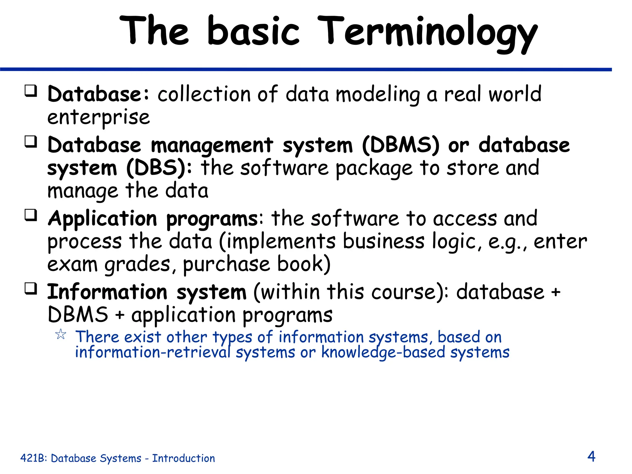 Introduction Database Management System for Course Database | PPT