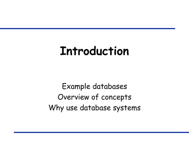 Introduction Database Management System for Course Database | PPT