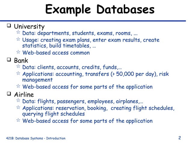 Introduction Database Management System for Course Database | PPT