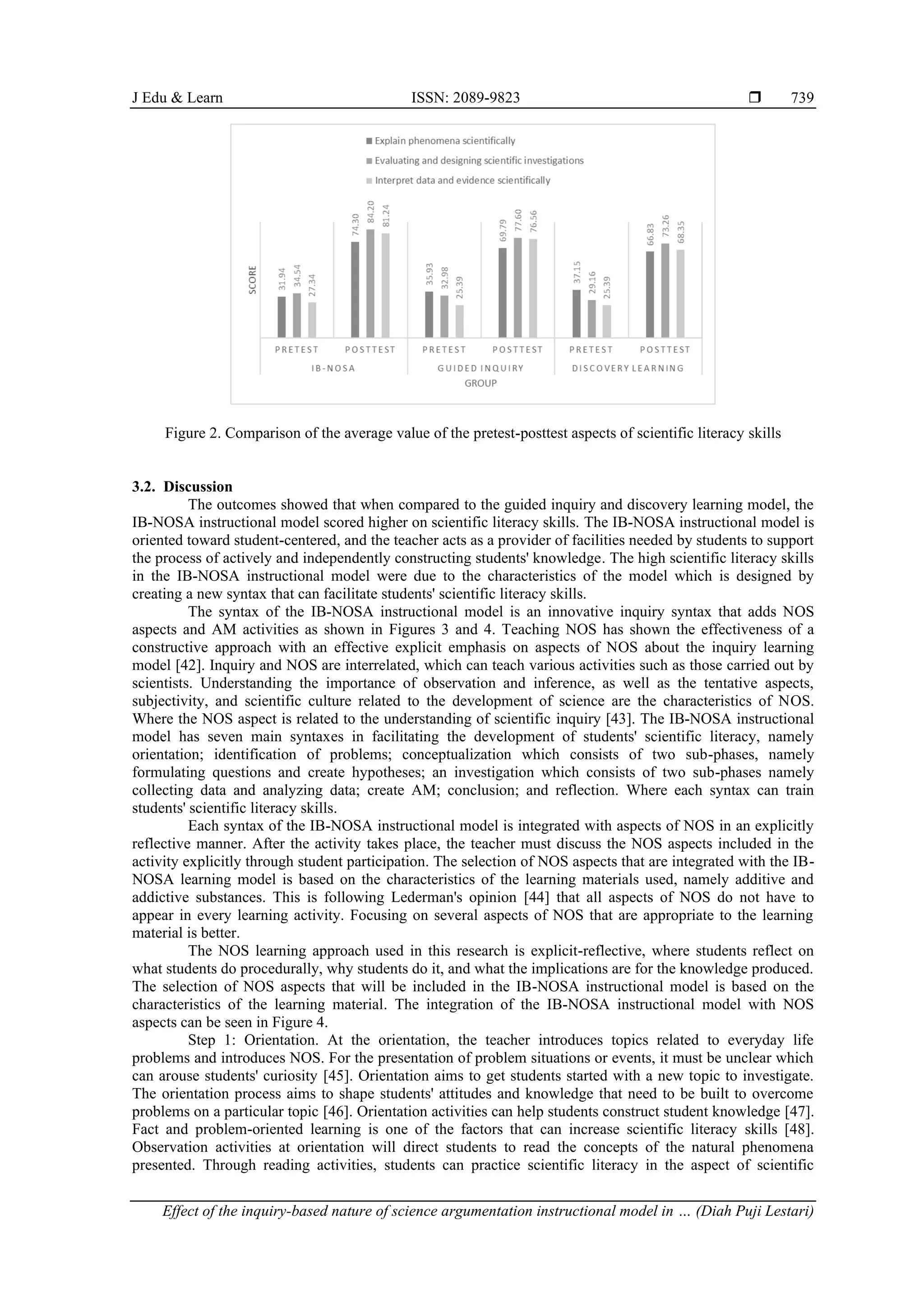 Effect of the inquiry-based nature of science argumentation instructional model in scientific ...