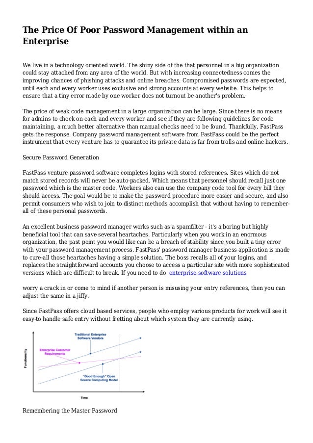 The Price Of Poor Password Management within an Enterprise