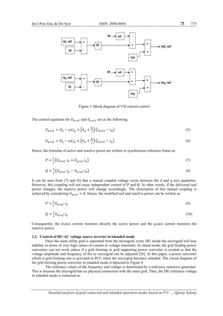 Detailed analysis of grid connected and islanded operation modes based on P/U and Q/f droop ...